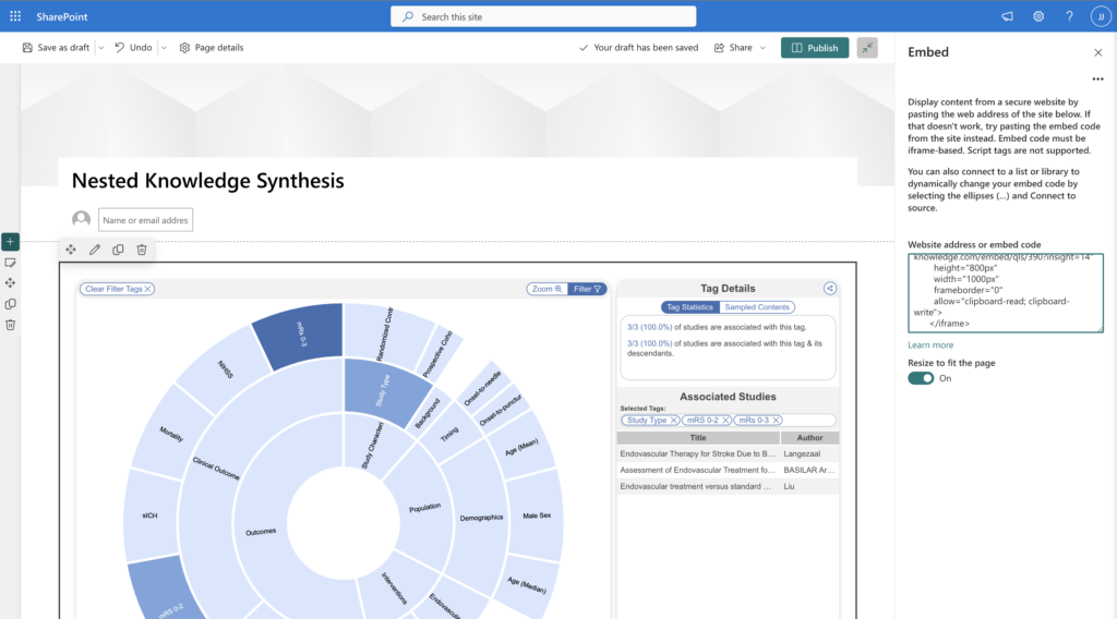 How to Embed Synthesis on Your Website (Sharepoint, etc.) – Nested Knowledge